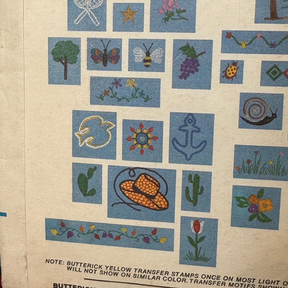Vintage 1970s Embroidery Transfers // Butterick 3551 > Unused > Jeans ...