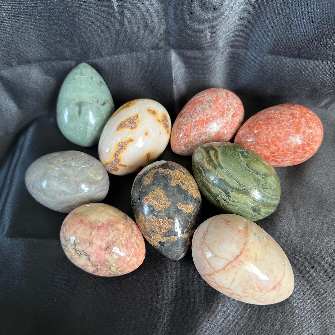 Vintage Polished Marble Eggs // Group of 9 Different > Stone, Agate ...