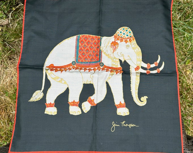 Jim Thompson Thai Silk Elephant Handkerchief // 16x16" Square > Unused ...