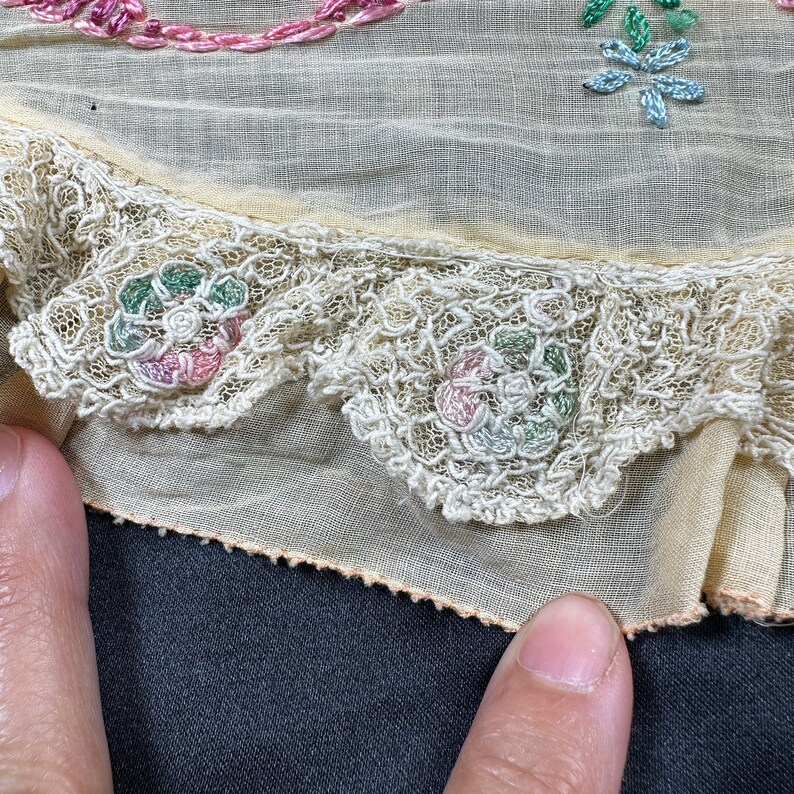 Vintage 1920s-1930s Sheer Embroidered Peach Batiste Boudoir Pillow ...