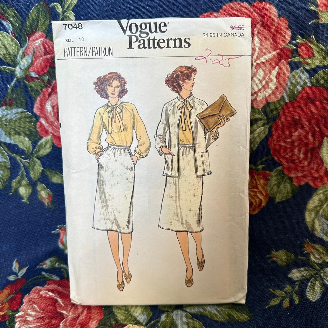 Vintage 1970s Misses' Jacket, Skirt & Blouse Pattern // Vogue 7048 > Sz ...