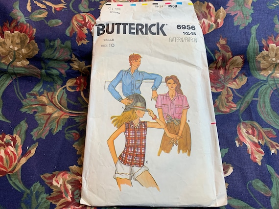 80s Misses' Loose-fitting Blouse Pattern / Butterick 6956 - Etsy