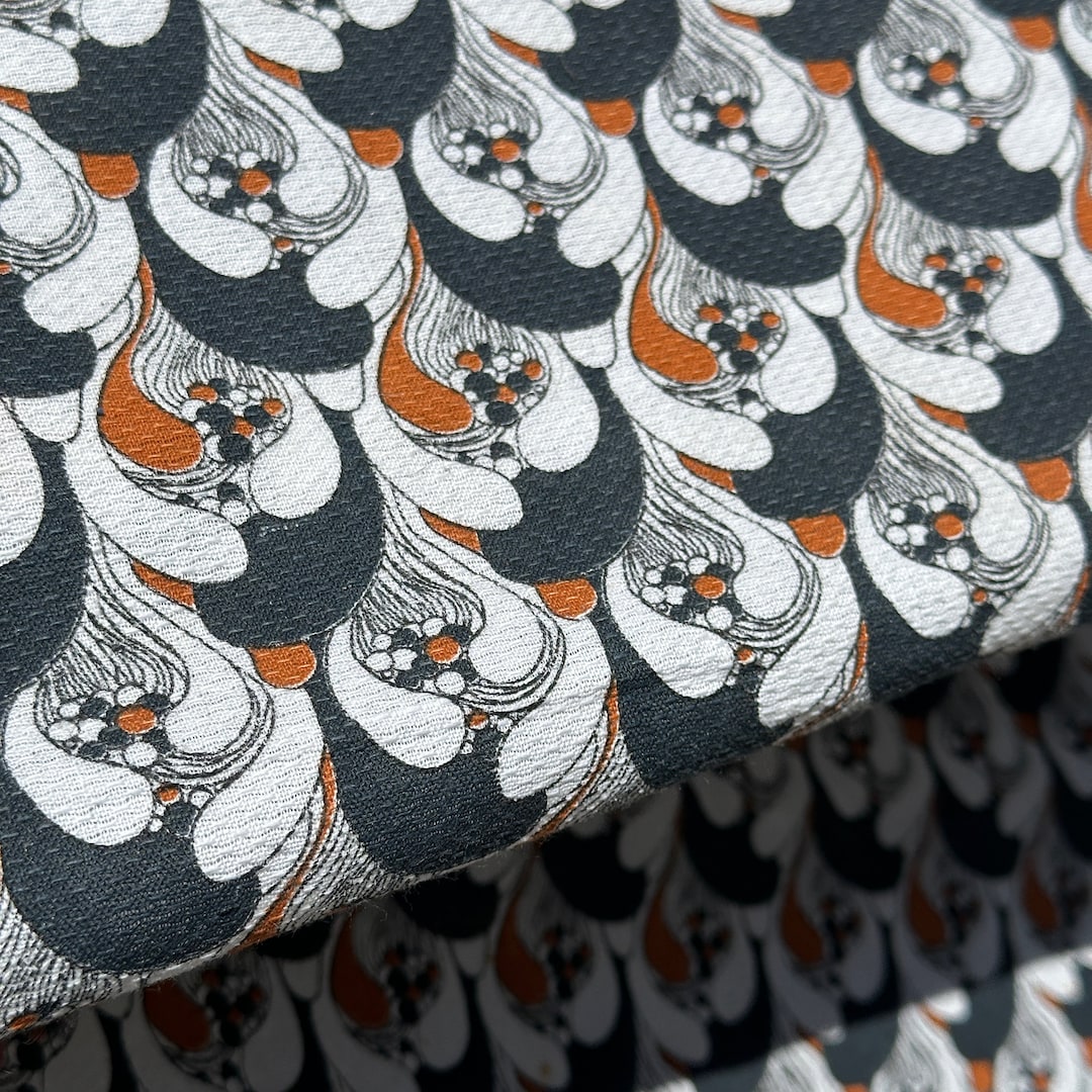 Vintage Groovy Cotton Birdseye Weave Fabric // 36x44" 2 Avail ...