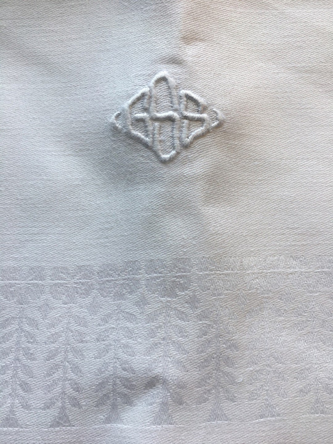 12 Servilletas de damasco de lino blanco vintage // 22 cuadrados ...