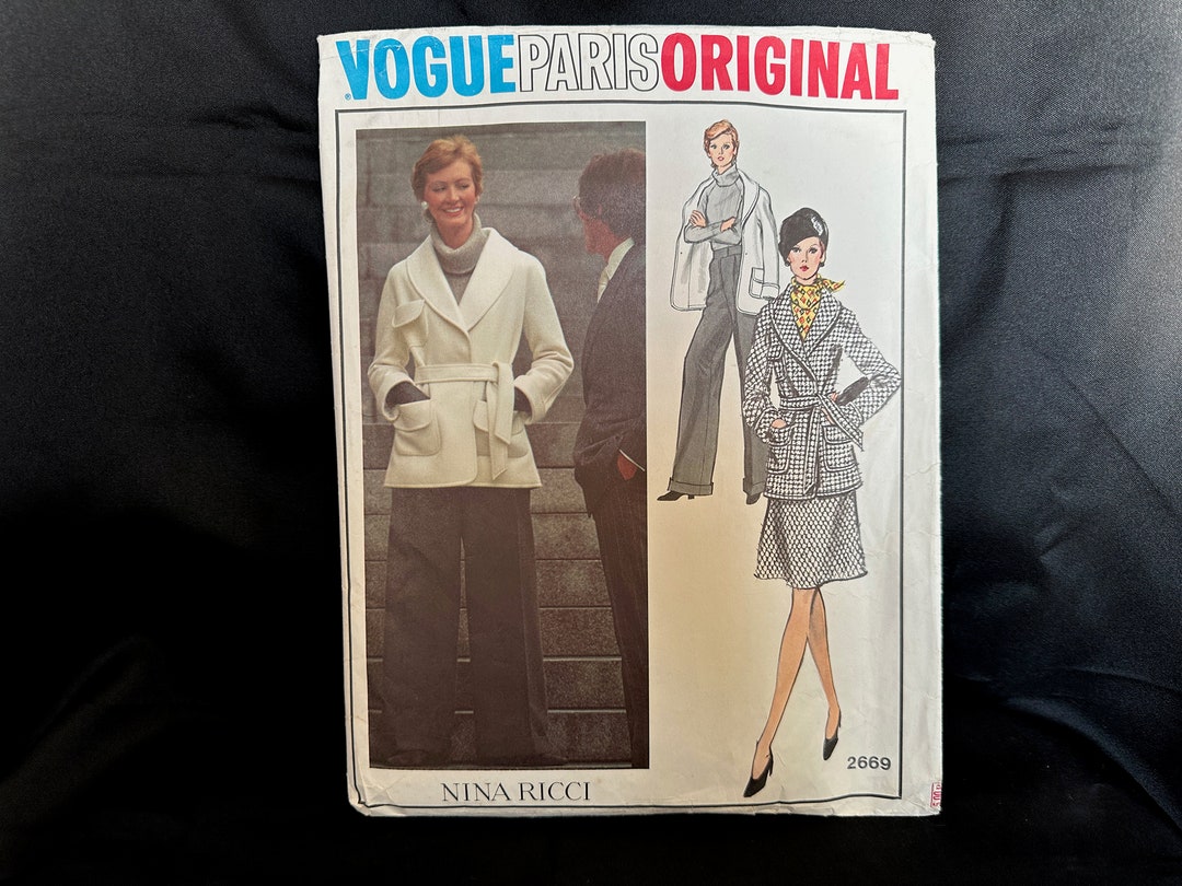 Vintage 1970s Jacket, Pants & Skirt Pattern by Nina Ricci // Vogue ...