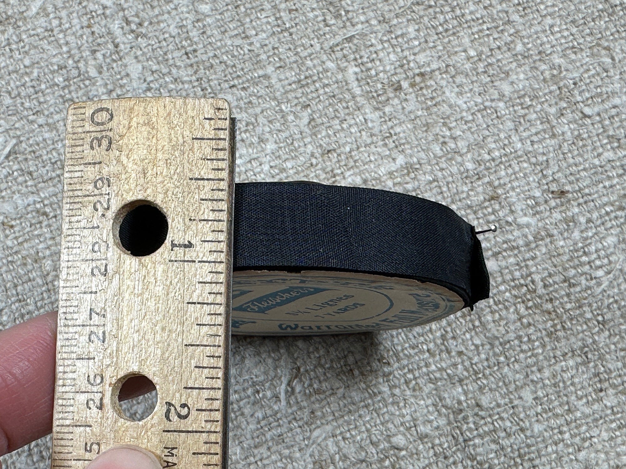 2 Antique Black Silk Taffeta Tape Trim Rolls // 1/2" > 2 Orig 1800s ...