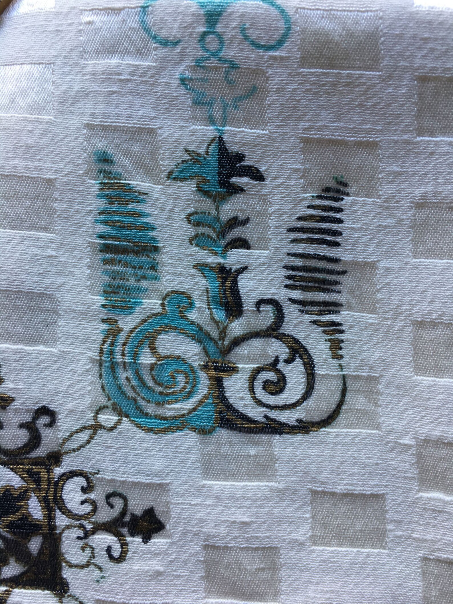 Vintage Mid-Century Modern Hand Print Fabric Sample // | Etsy