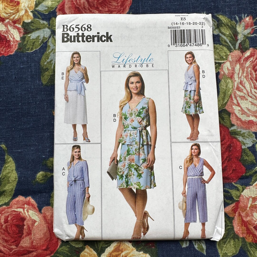 Misses' Top, Sash, Jumpsuit & Skirt Pattern // Butterick 6568 > Sz 14 ...