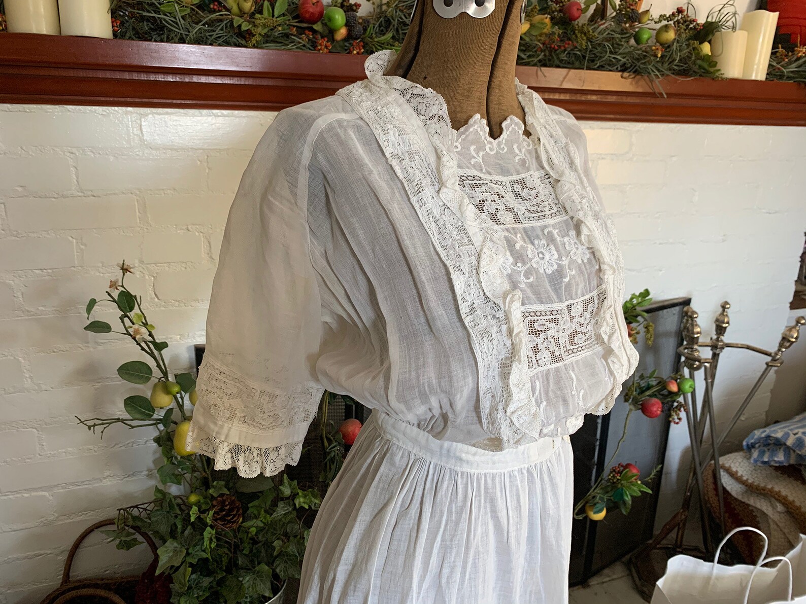 Antique Vintage Sheer White Lawn, Batiste & Lace Dress // Edwardian to ...