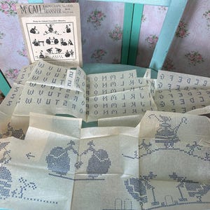 Antique 1920s Silhouette Cross Stitch Transfer Patterns / Mccall 1800 ...