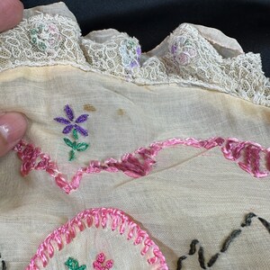 Vintage 1920s-1930s Sheer Embroidered Peach Batiste Boudoir Pillow ...