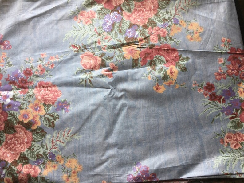 Vintage Floral & Moire Print Polished Cotton Chintz Fabric // - Etsy