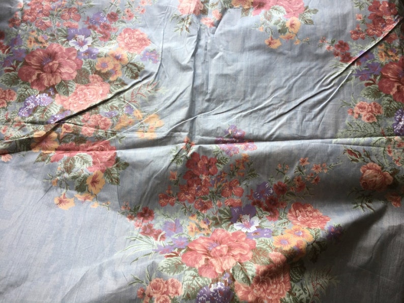 Vintage Floral & Moire Print Polished Cotton Chintz Fabric // - Etsy