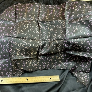 Victorian Silk Fabric Scrap Piece // Odd Shape > Purple Crescent Moons ...