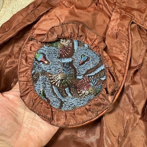 Antique 1920s Art Deco Shattered Silk Dress W/ Embroidered Metallic ...