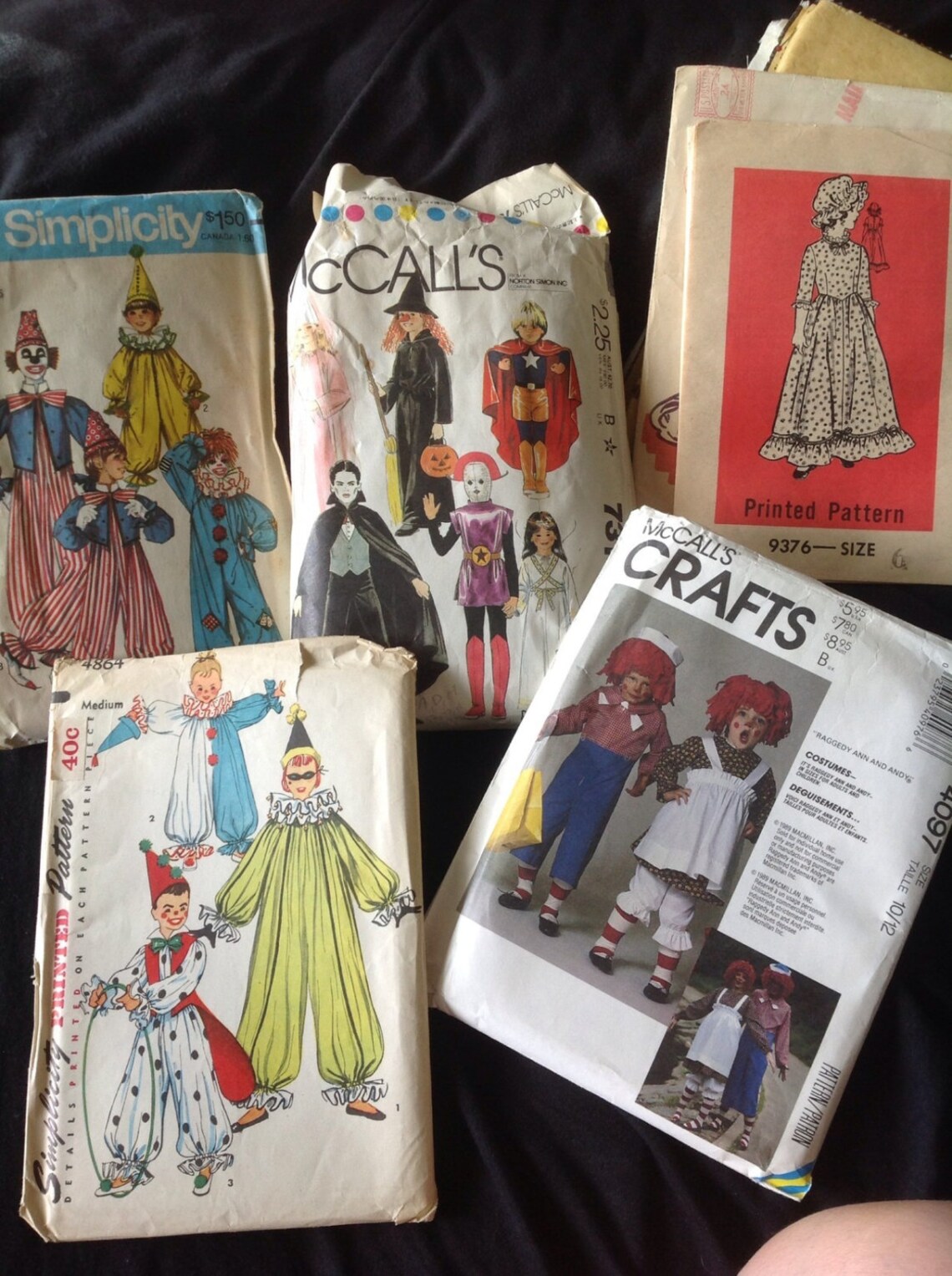 Group Lot 5 Vintage Costume Patterns // 1950s 1980s Clown | Etsy