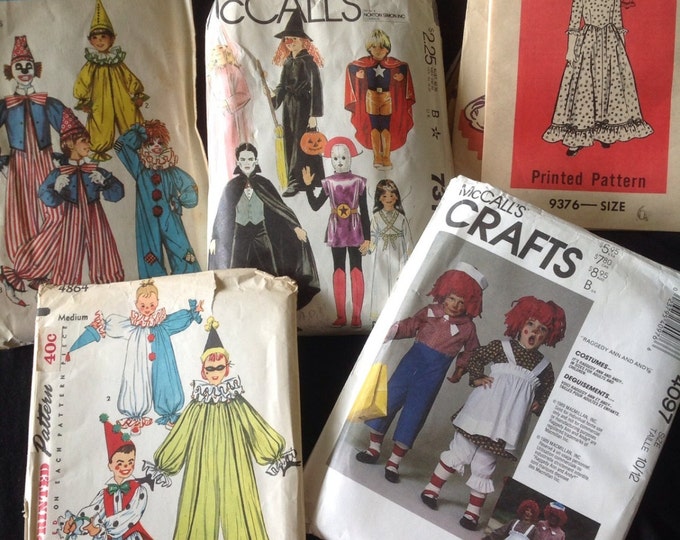 Group Lot 5 Vintage Costume Patterns // 1950s 1980s Clown - Etsy