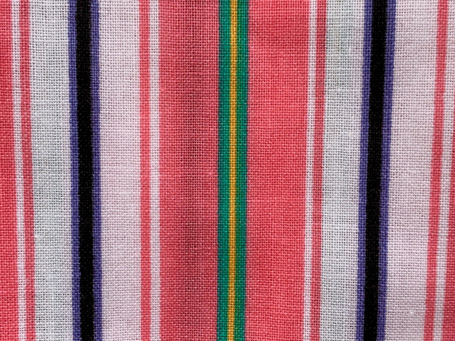 Candy Stripe Cotton Fabric // BTHY 18x60" > NOS, Unused > Variegated ...