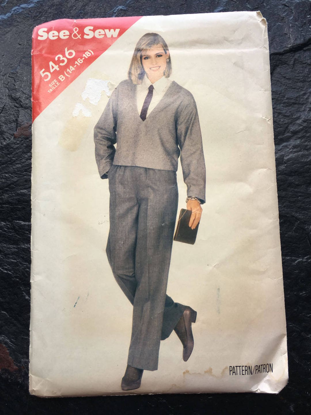 1980s Top and Pants Pattern // Butterick See & Sew 5436, Sizes 14-16-18 ...