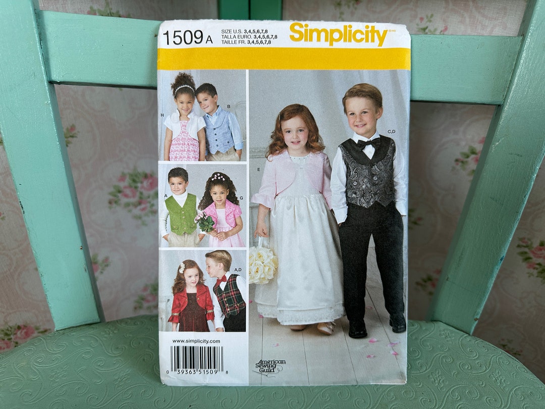 Child's Vest, Bolero Jacket and Bow Tie Pattern // Simplicity 1509 ...