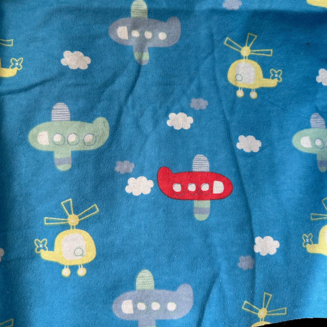 Novelty Child's Brushed Cotton Flannel Fabric // 39x42 Unused Deadstock ...