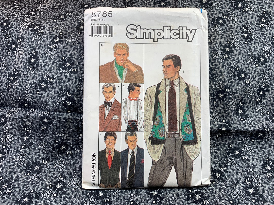 1990s Men's Accessories Pattern // Simplicity 8785 > Unused > Bias Tie ...