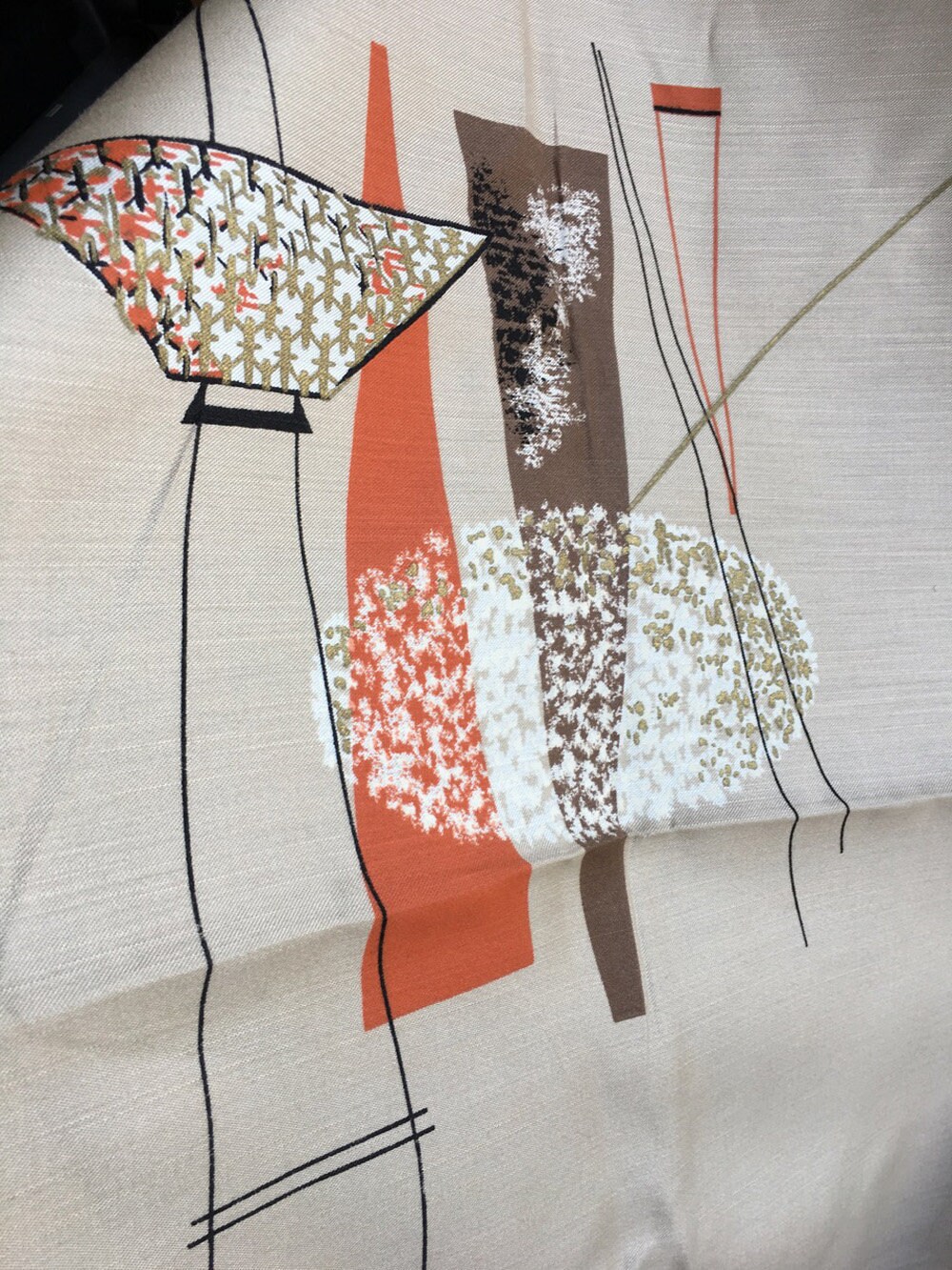 Vintage MCM Lamp Shade Print Decorator Fabric // 61x46 - Etsy