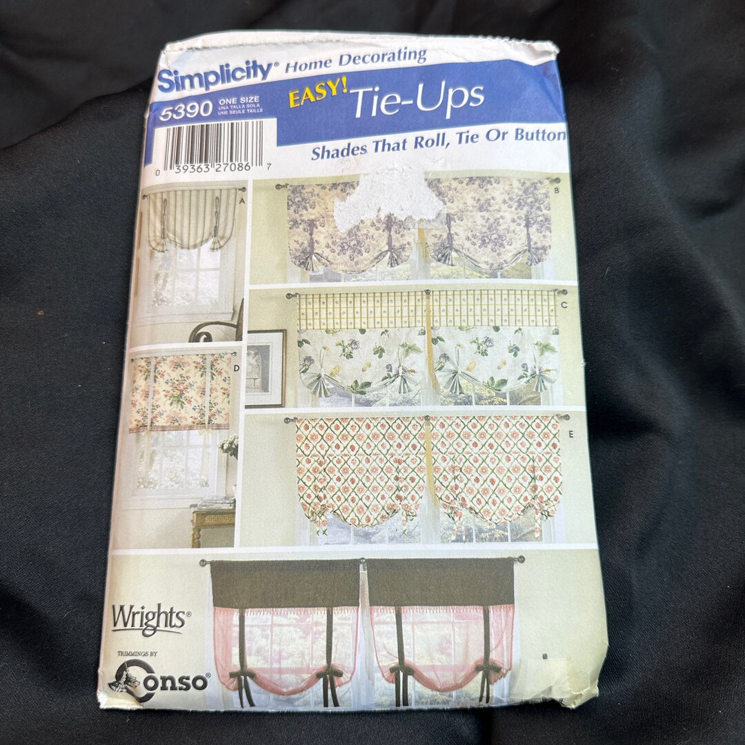 Easy! Tie-ups, Window Treatments Pattern // Simplicity 5390 > Unused ...