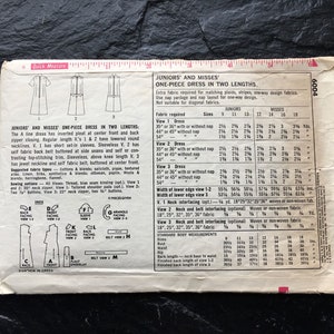 Vestido vintage de una pieza de los años 60 en dos largos // Simplicity ...