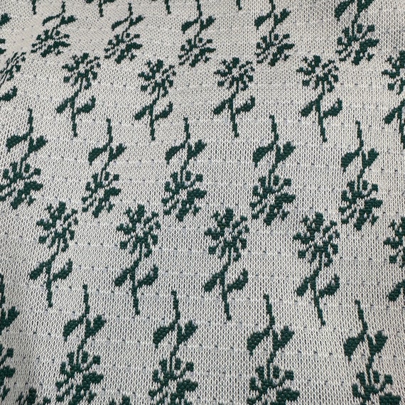 Vintage 1960s 1970s Polyester Double Knit Fabric Dotted Texture 112x60 3yds Deadstock Dark Green Stem Flowers Lightweight Etsy UK