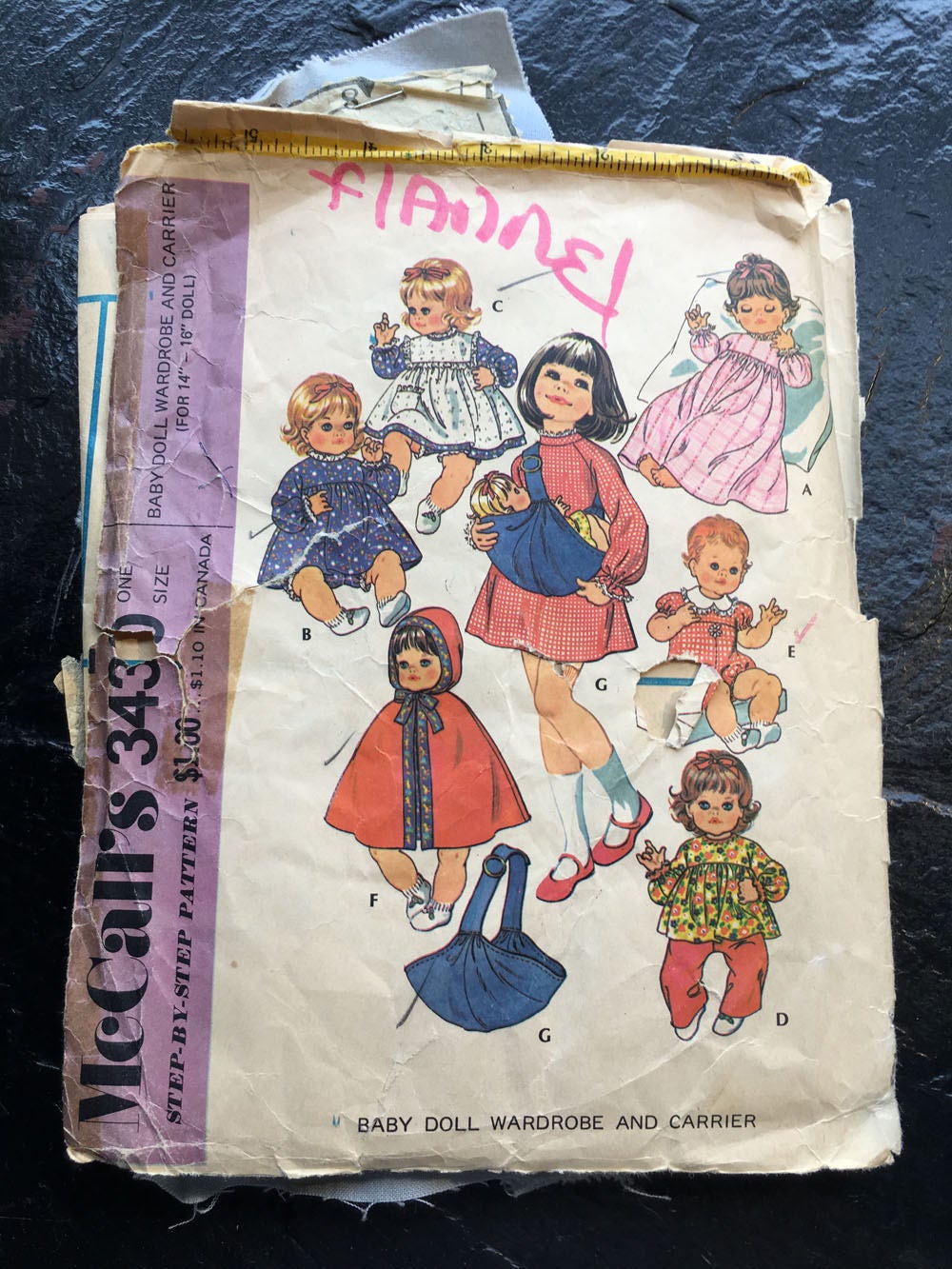 Vintage 1970s Baby Doll Wardrobe and Carrier Pattern // Mccall's 3430 ...