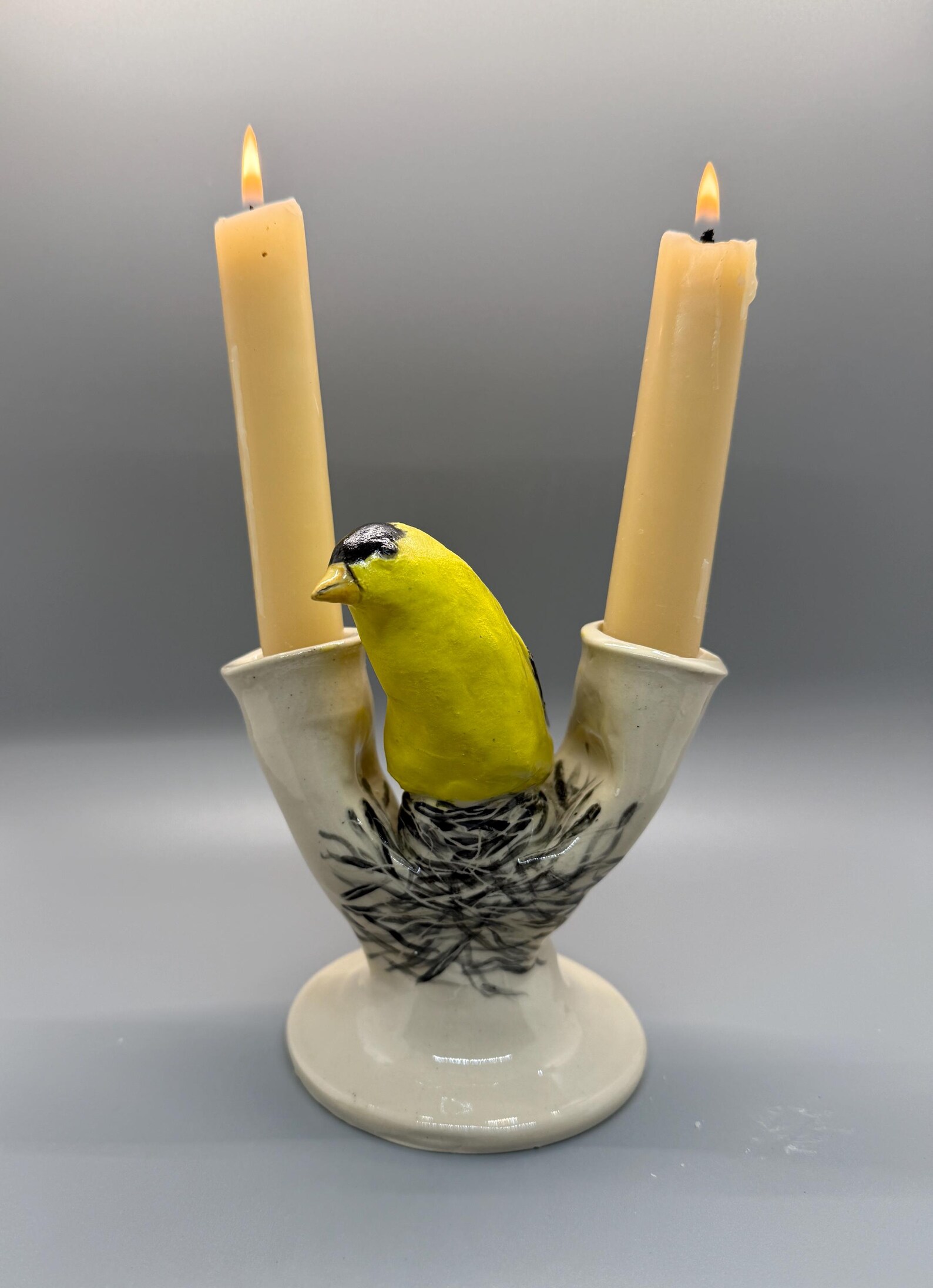 Goldfinch Ceramic Candle Holders - Etsy