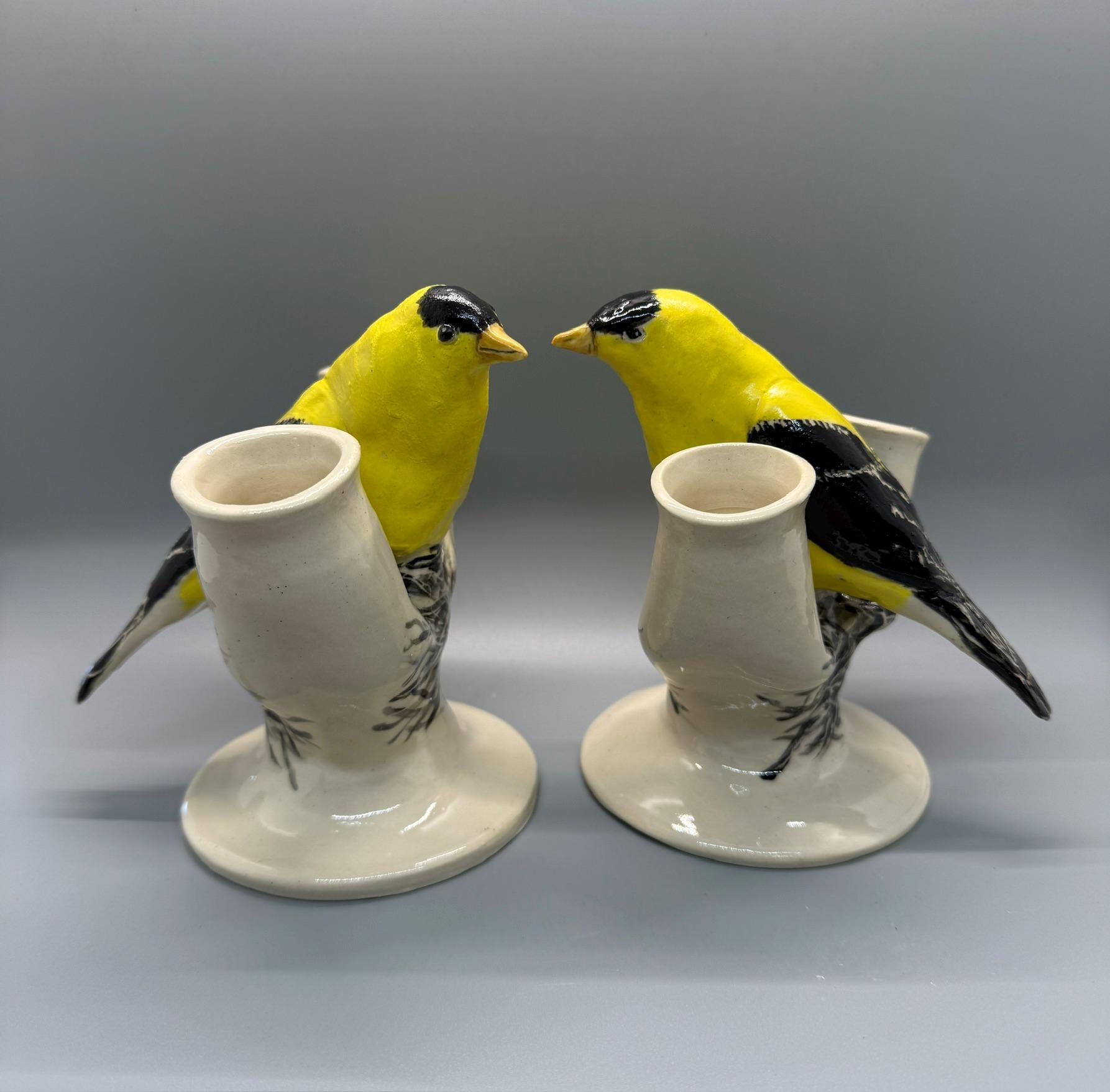 Goldfinch Ceramic Candle Holders - Etsy