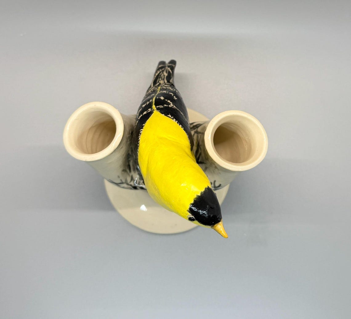 Goldfinch Ceramic Candle Holders - Etsy