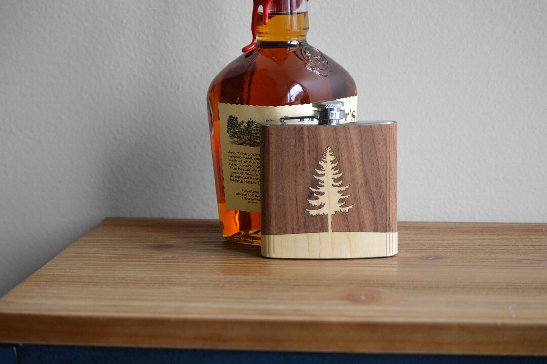 Handcrafted Wood & Stainless Steel Tree Flask by Autumn Woods Co - Etsy