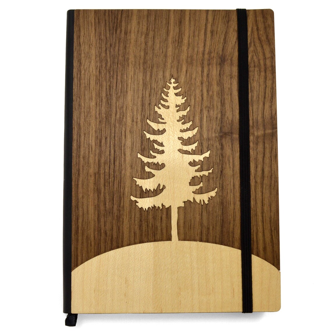 Customizable Hiking Jounral- Pine Tree - Wood Journal - Nature Gifts - Etsy