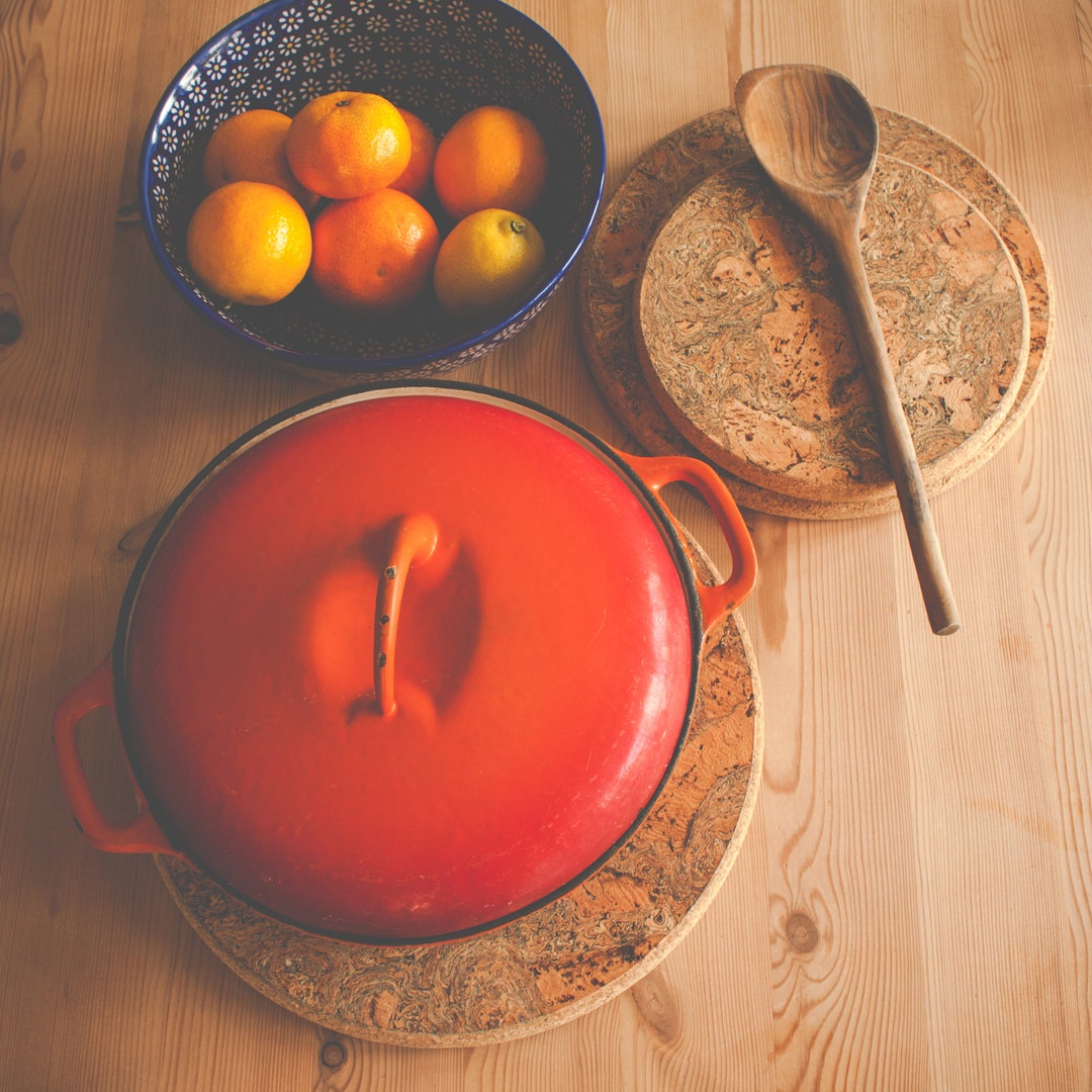 Twist Cork Hot Pot Stand | Round - Etsy