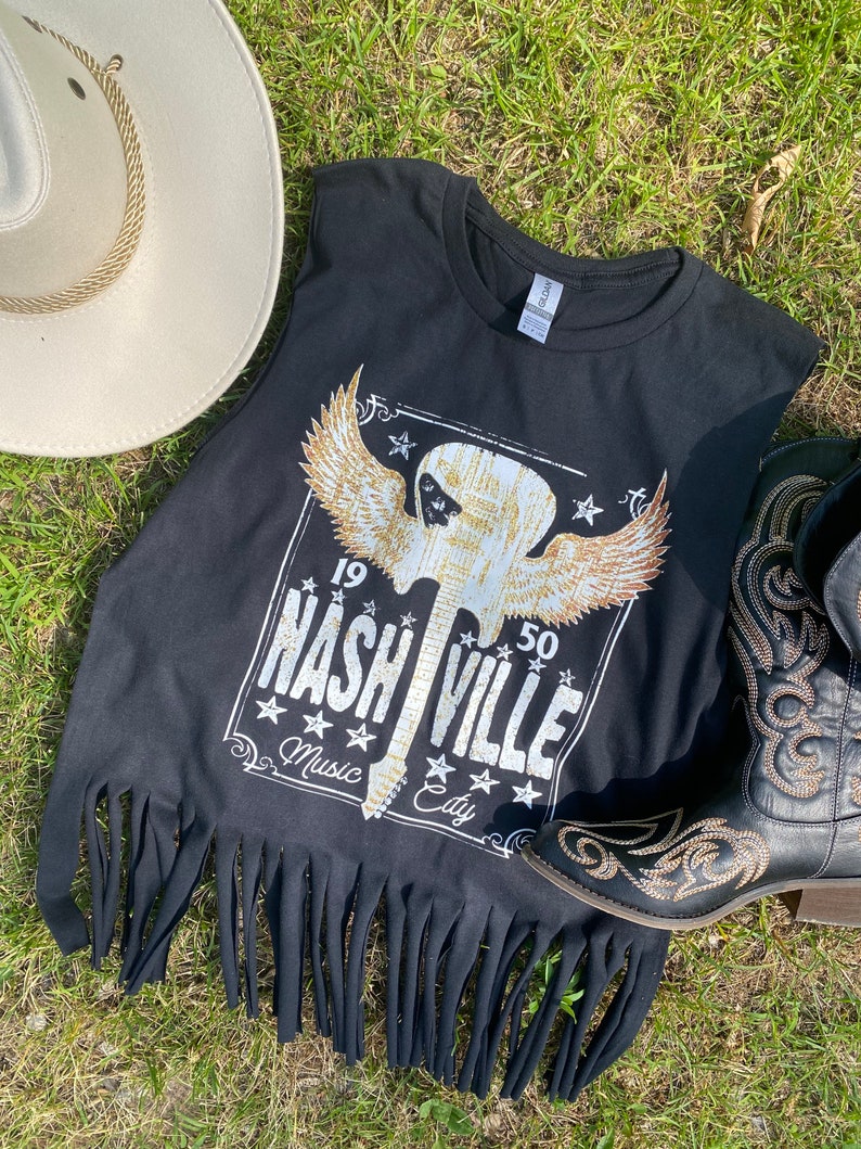 Nashville Fringe Tank Top Sleeveless Western Tee Country - Etsy