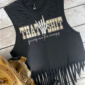 Country Music Fringe Tank Top | Sleeveless Western Tee | Country ...