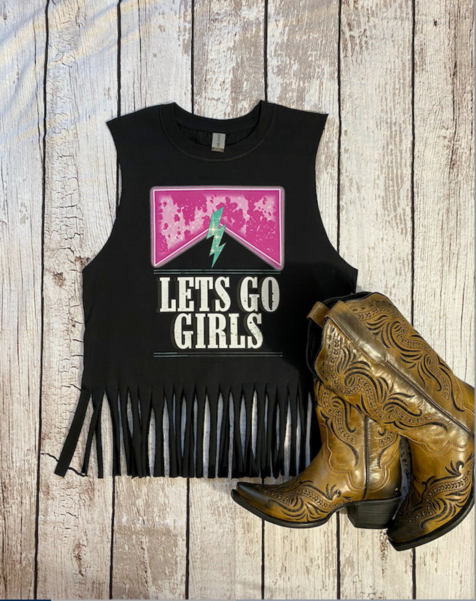 Country Music Fringe Tank Top Western Tee Country Concert - Etsy