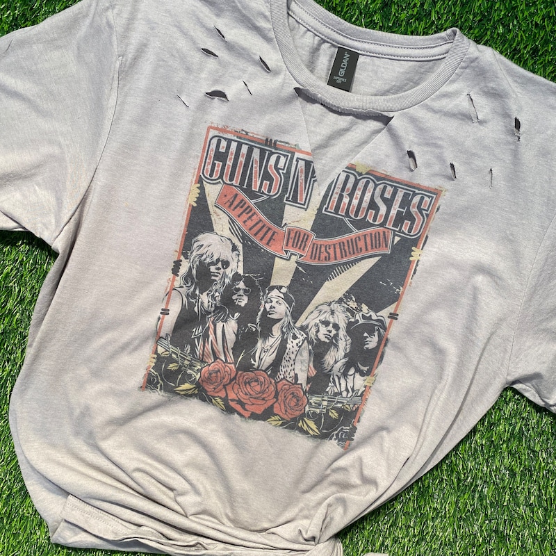 Distressed Ripped Tee Shirt - Etsy