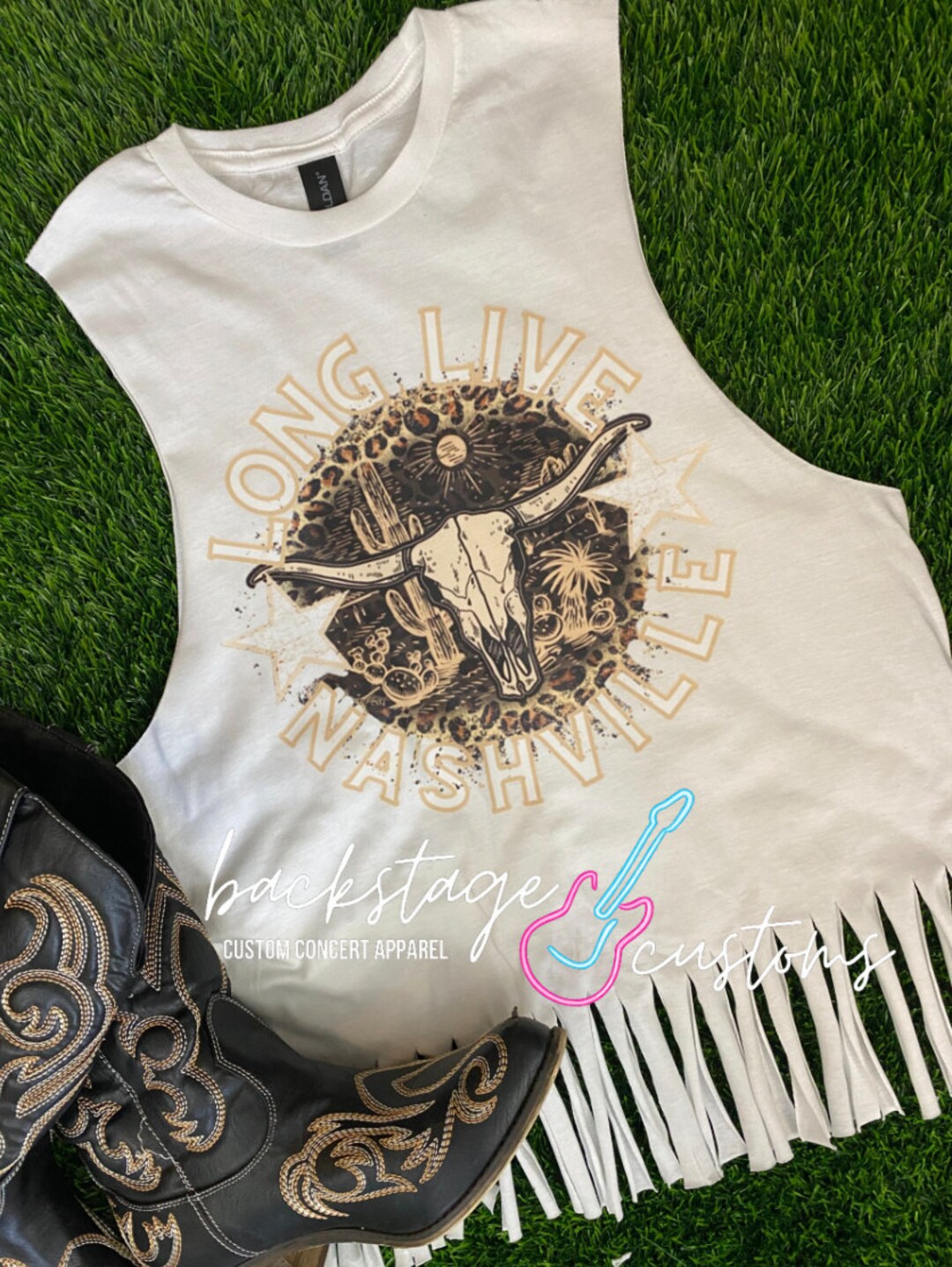 Long Live Nashville Fringe Muscle Tank| Sleeveless Tee | Country ...