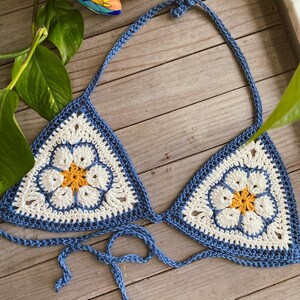 PATTERN - African Flower Triangle Top Crochet Pattern - Etsy