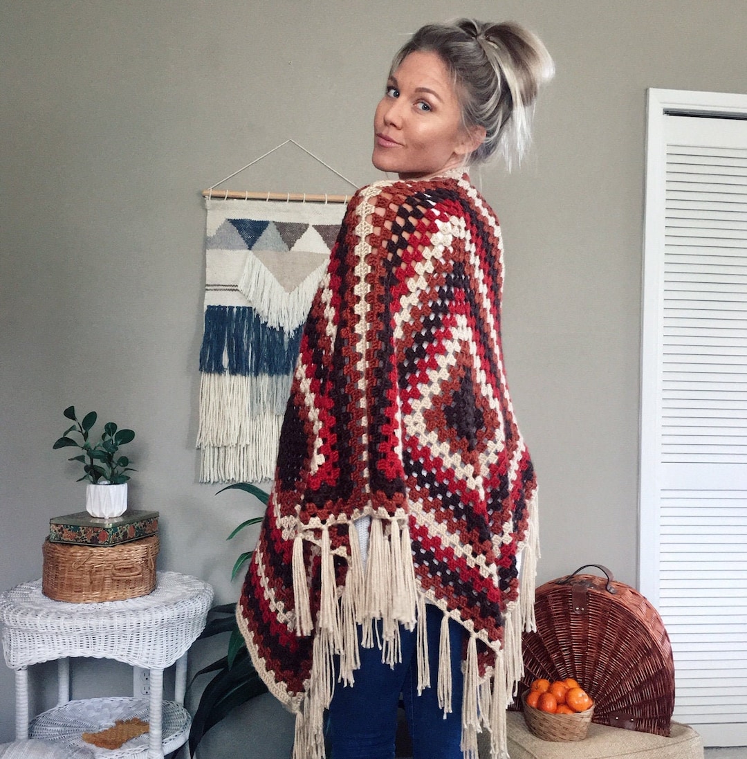 PATTERN - Granny Square Shawl Crochet Pattern - Etsy