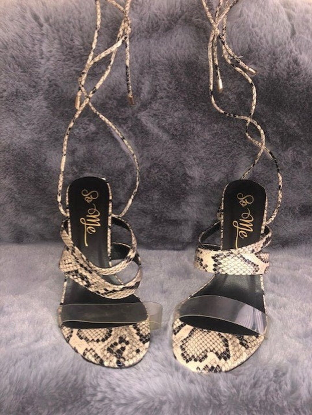 Snake Skin Strappy Heels - Etsy