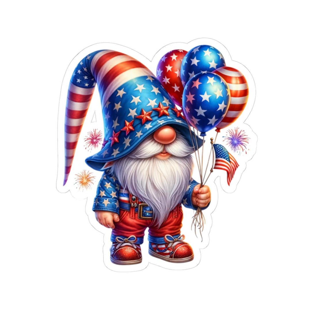 Patriotic Gnome Sticker - Etsy