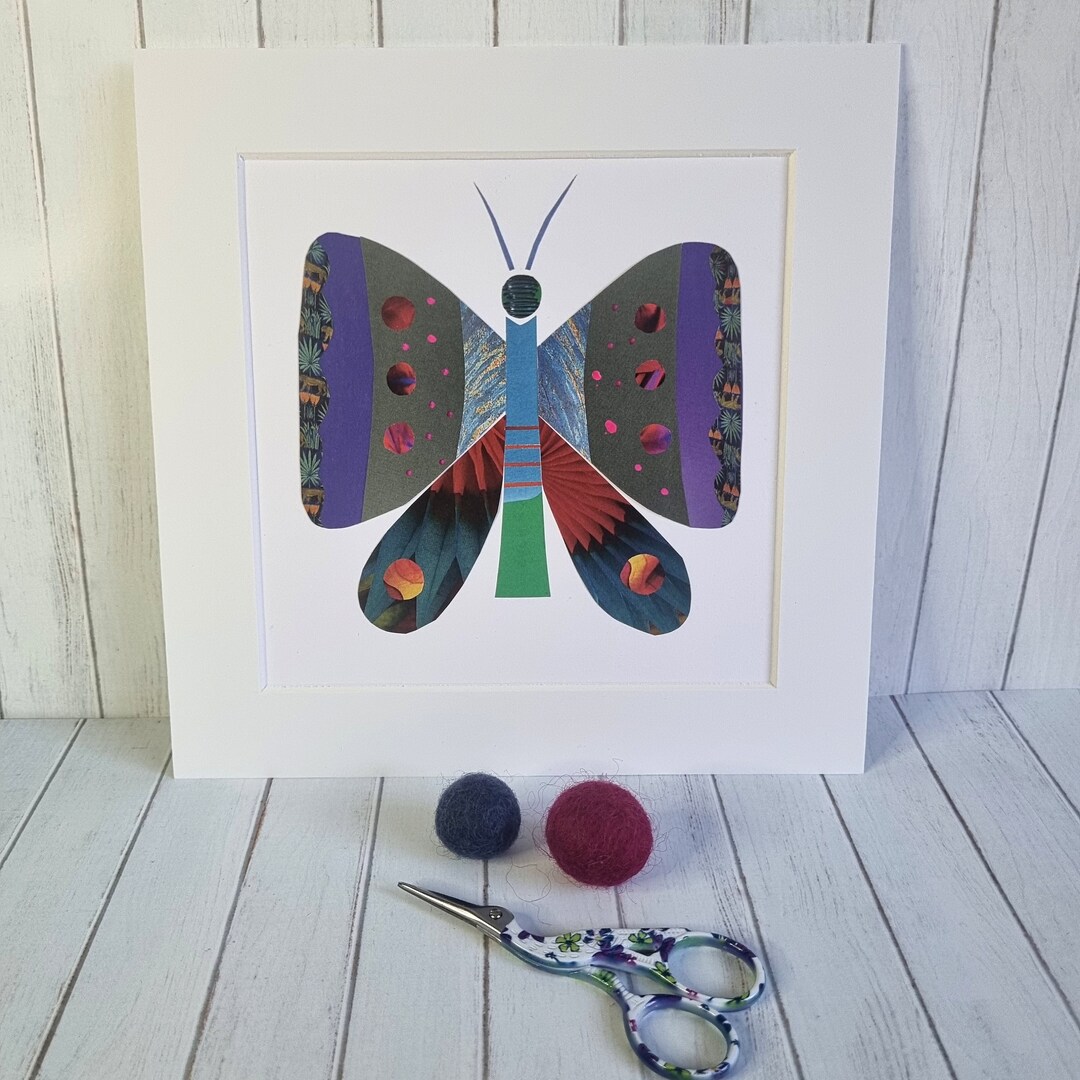Butterfly Collage Art - Etsy