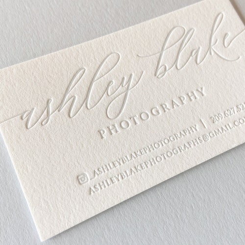 Letterpress Business Cards Calling Card Calligraphy Small - Etsy