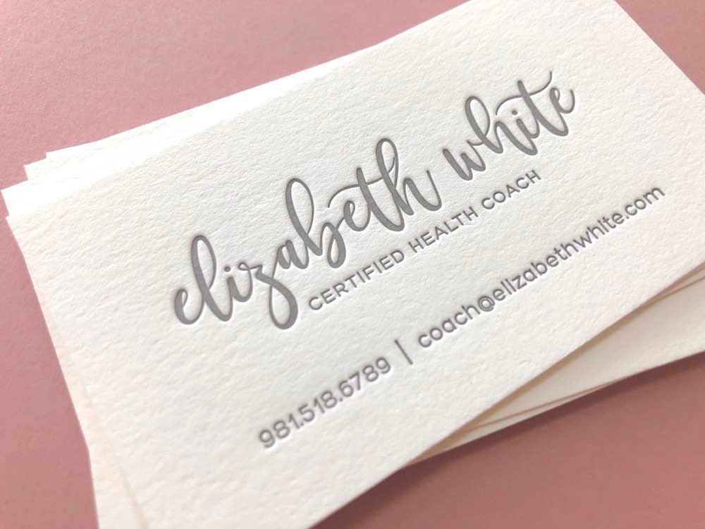 Letterpress Business Cards, Calling Card, Calligraphy, Small Business ...