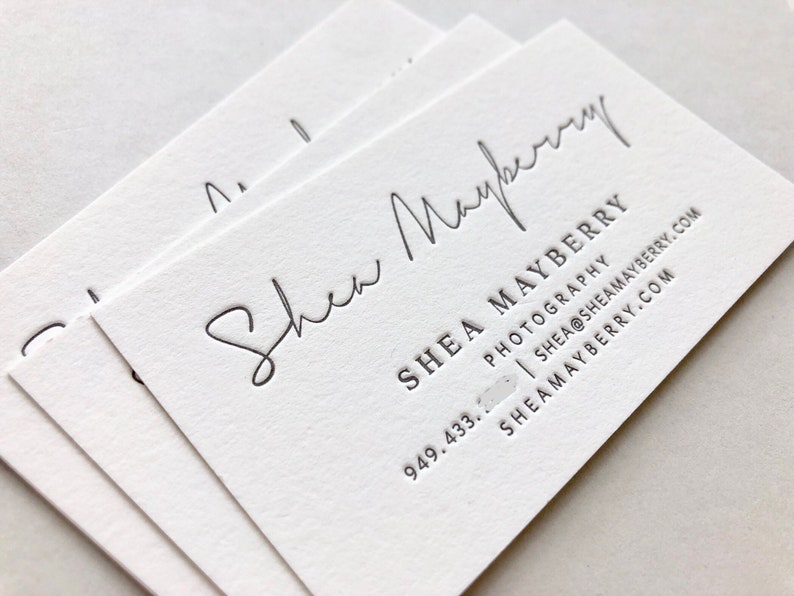 Letterpress Business Cards Calling Card Custom Calligraphy - Etsy